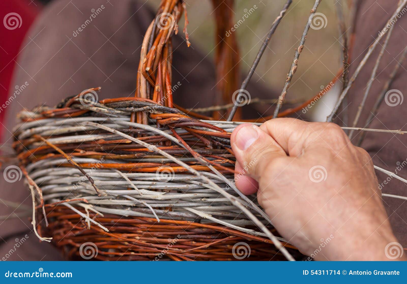 Hands Working in a Basket Construction Stock Photo - Image of handwork ...
