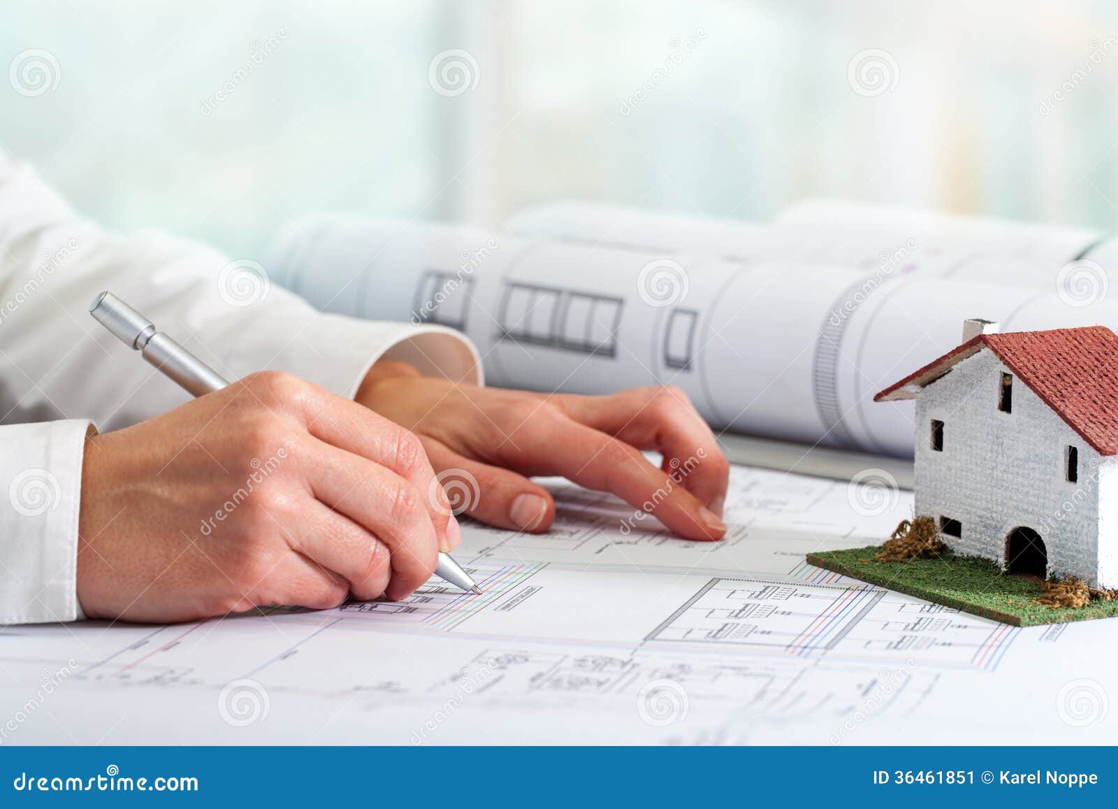 Hands Working on Business Plans. Stock Image - Image of blueprint ...