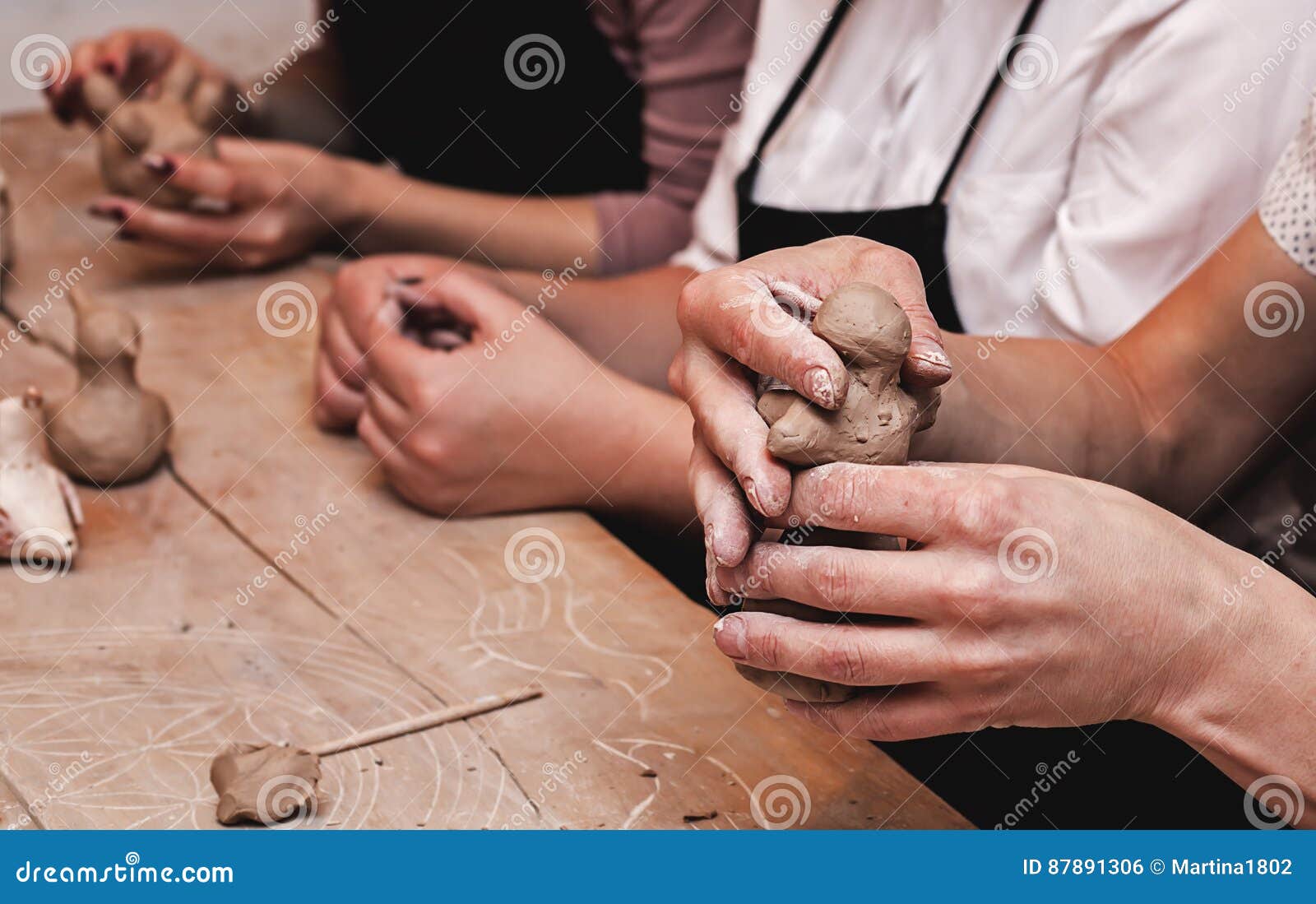 Hands working with clay stock photo. Image of people - 87891306