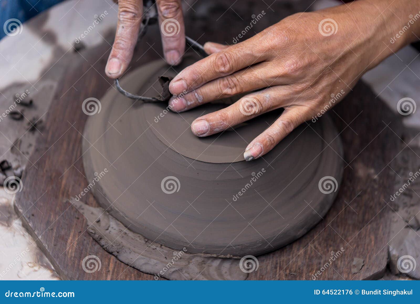 Hands working with clay stock photo. Image of master - 64522176