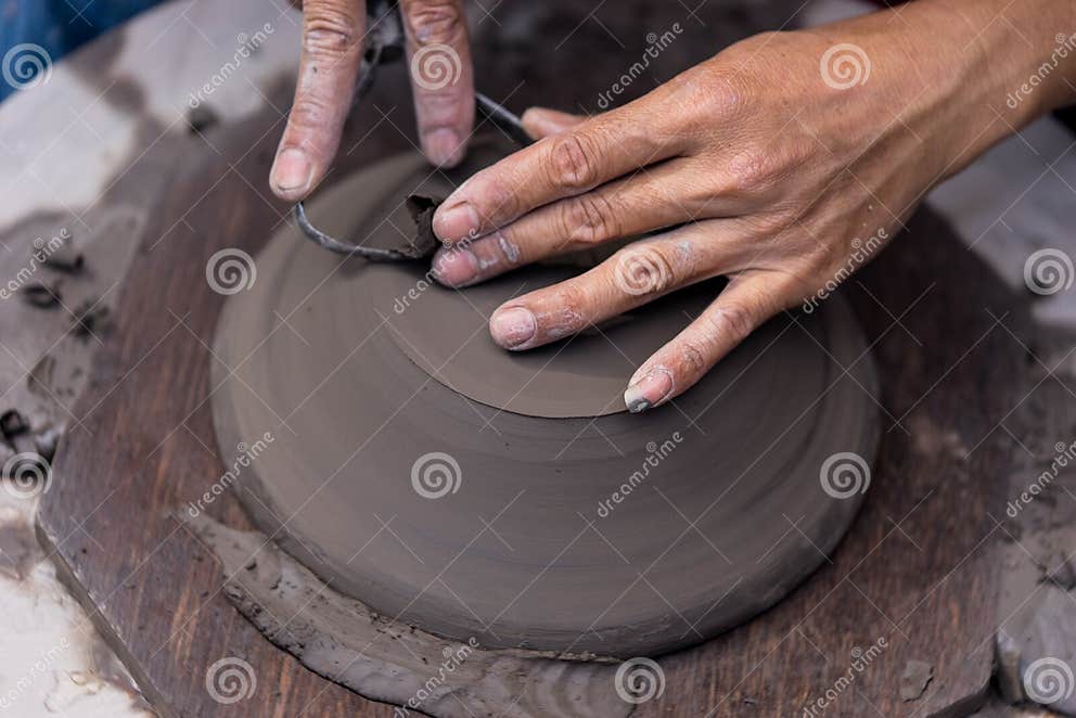 Hands working with clay stock photo. Image of master - 64522176