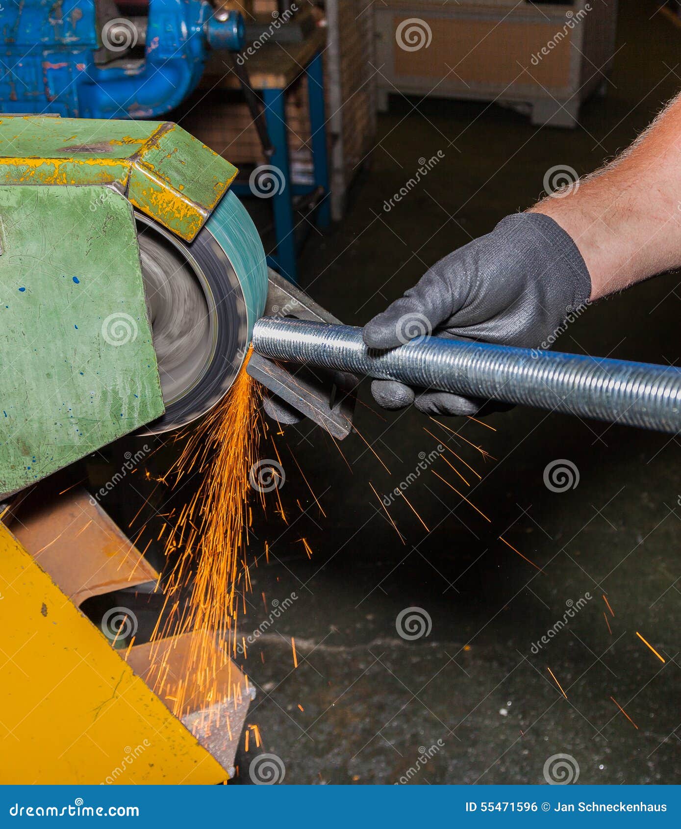 Hands Working on a Grinding Machine Stock Photo - Image of blade, disk ...