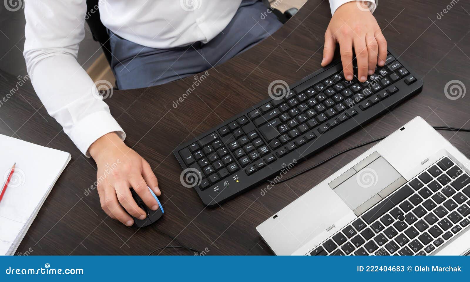 Hands Working on Keyboard and Laptop Stock Image - Image of creative ...