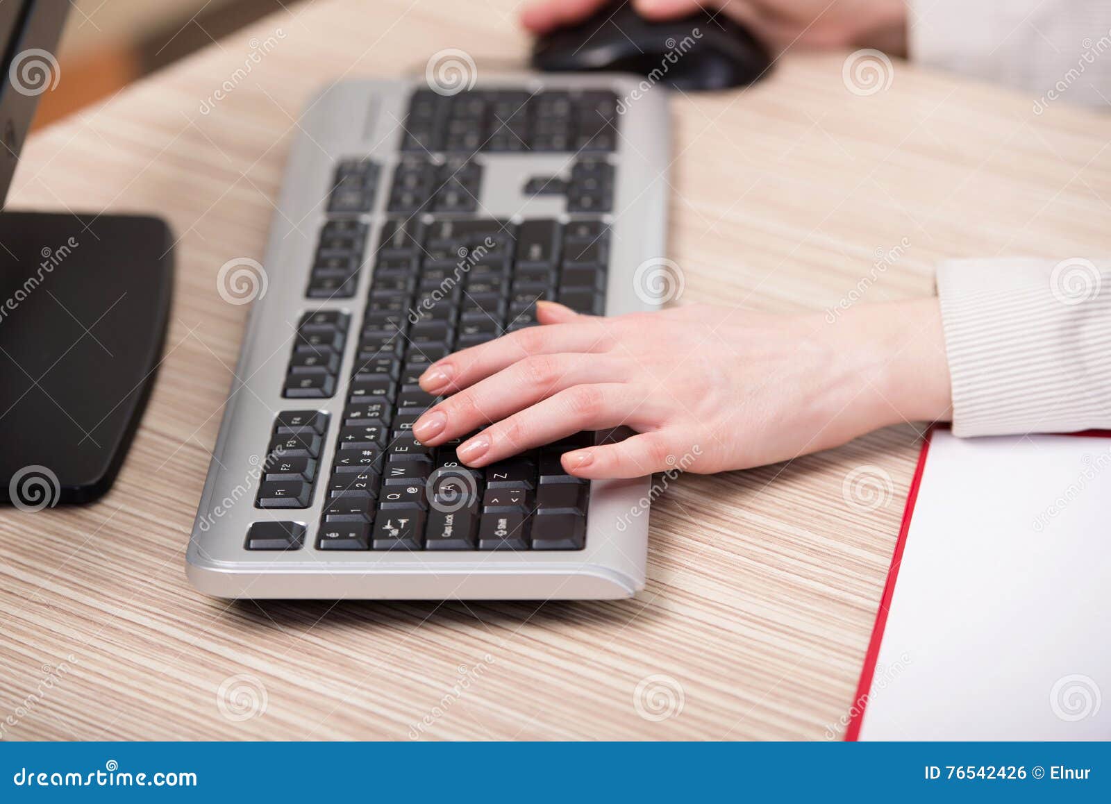 The Hands Working on the Keyboard in the Office Stock Photo - Image of ...