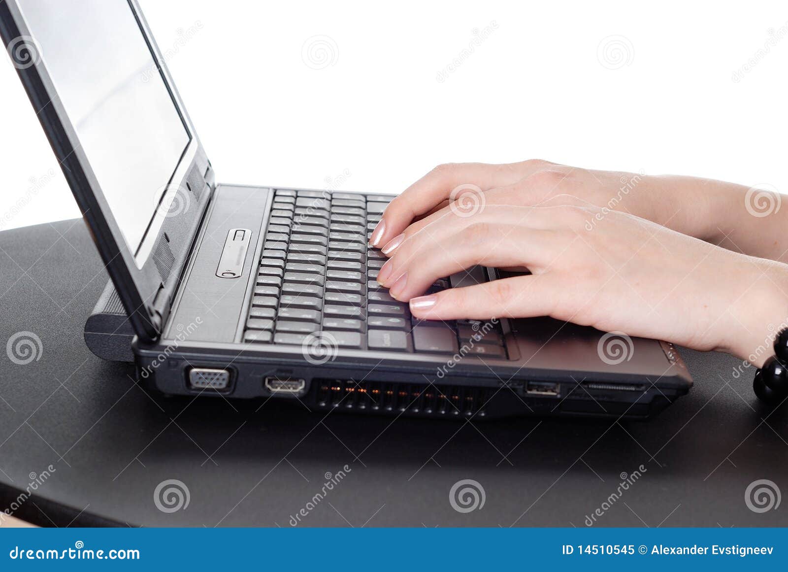 Hands working on laptop stock image. Image of equipment - 14510545