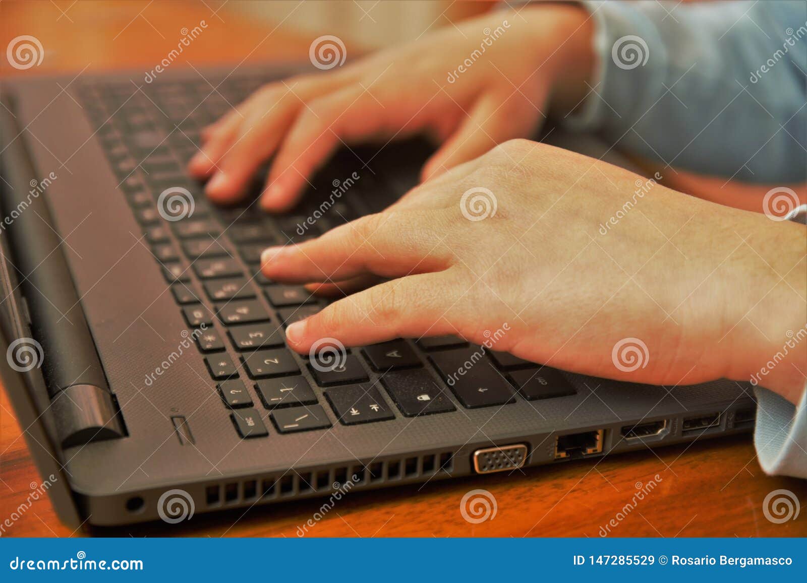 Hands Working on a Laptop Technology Wireless Computer Internet ...
