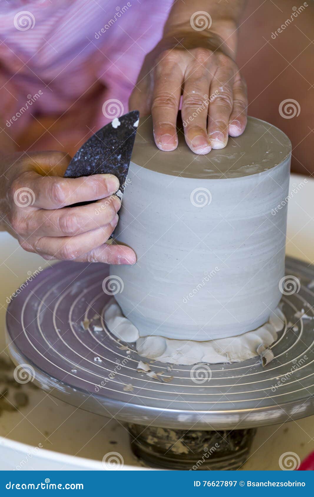 Hands working on the lathe stock image. Image of office - 76627897