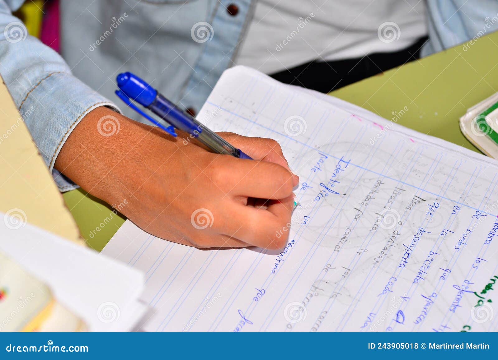 Hands Working Math at School Stock Photo - Image of problem, hand ...