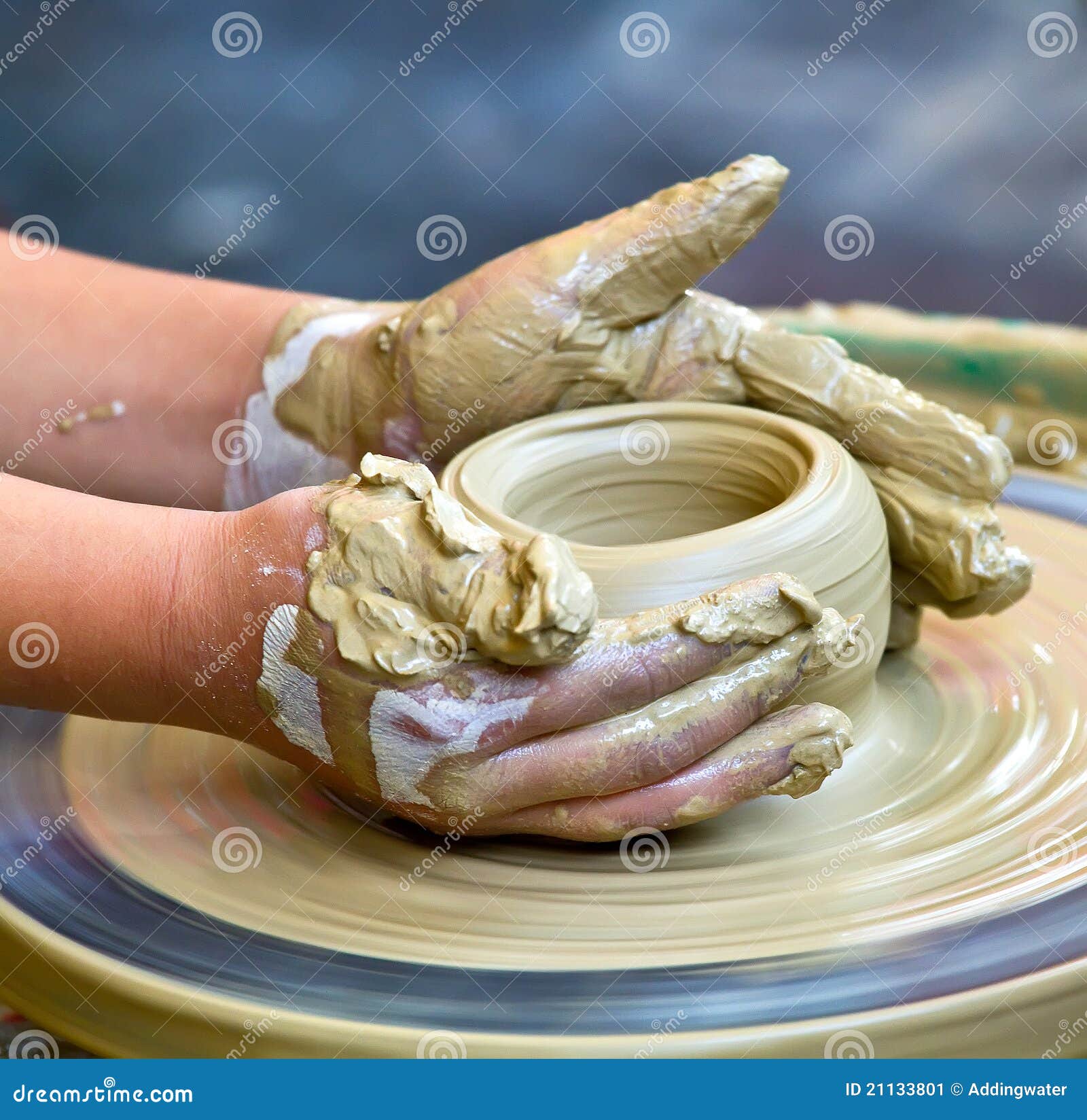 Hands working on pottery stock image. Image of clay, loam - 21133801