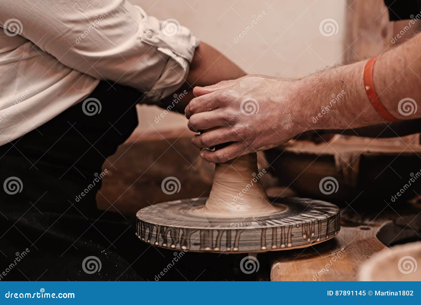 Hands Working on Pottery Wheel Stock Image - Image of wheel, pottery ...