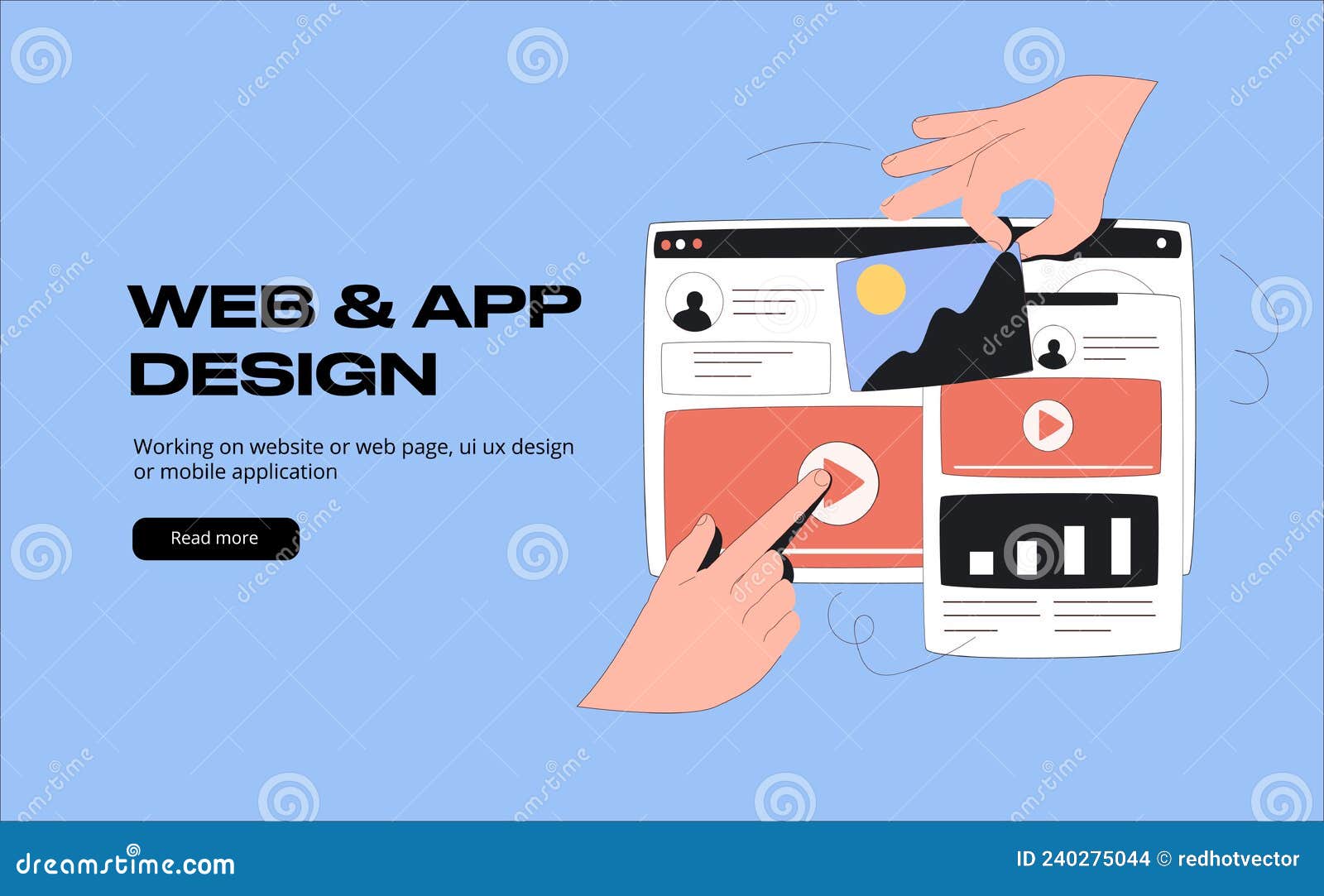 Hands are Working on Website or Web Page, Ui Ux Design or Mobile ...