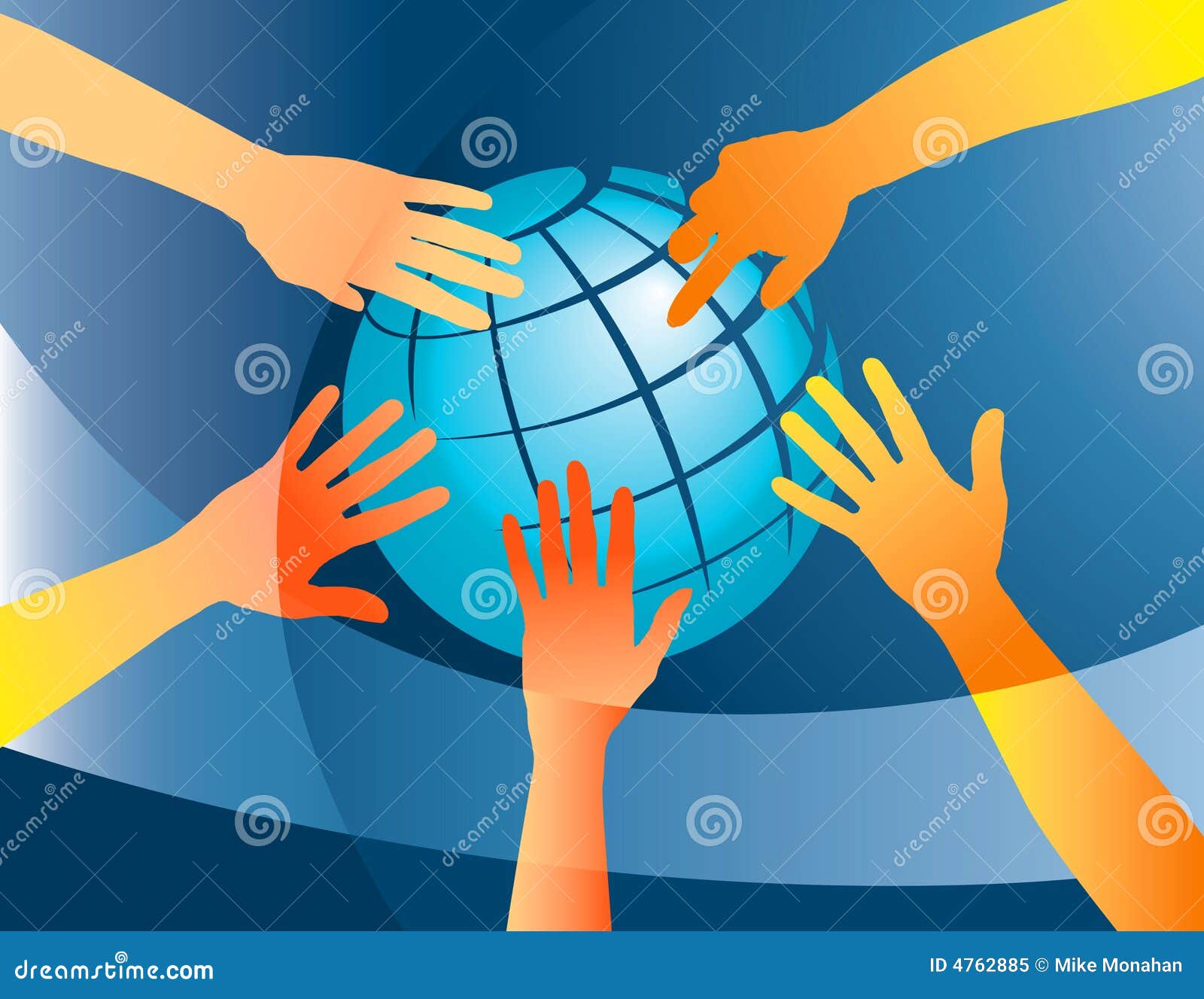 Hands on the world stock vector. Illustration of metaphor - 4762885