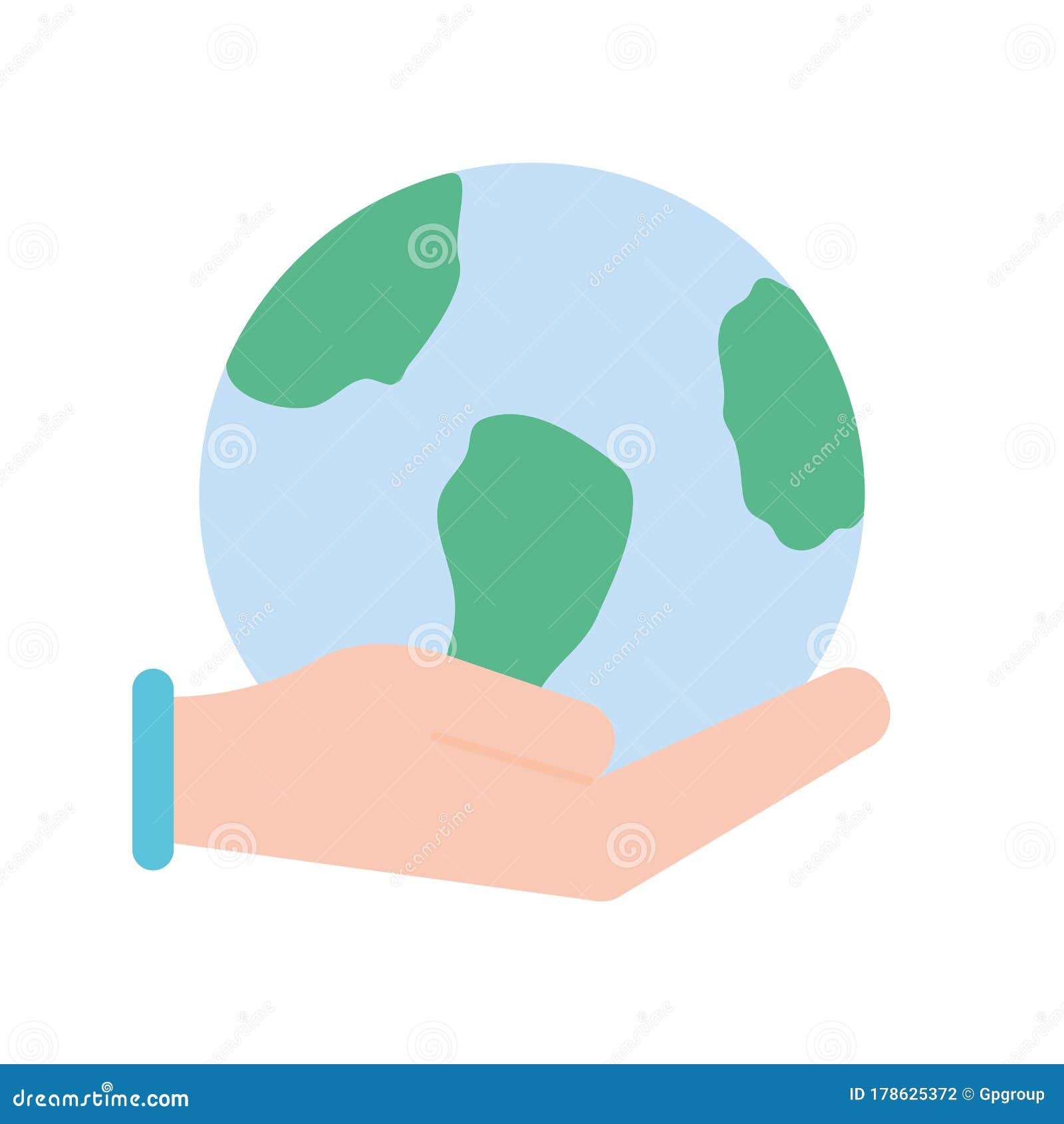 Hands with World Flat Style Icon Vector Design Stock Vector ...