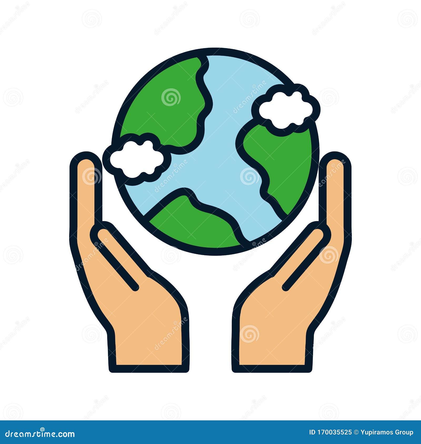 Hands with World Saving Ecology Environment Icon Stock Vector ...