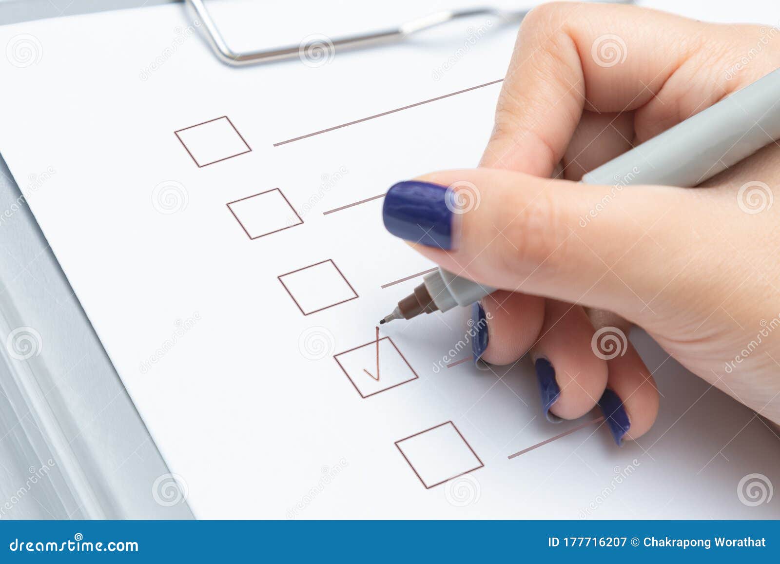 Hands Writing Check List and Marker Stock Image - Image of paper, mark ...
