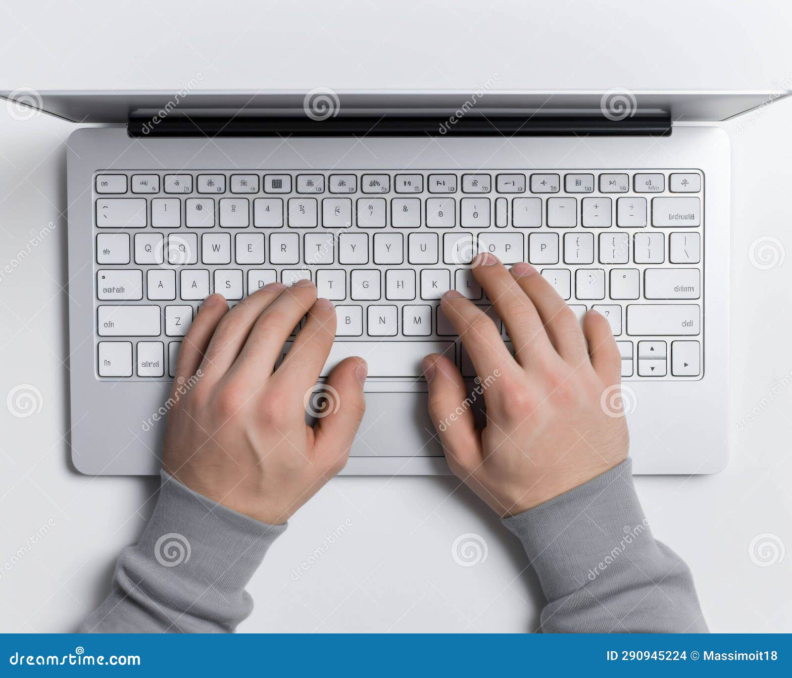 Hands writing on a laptop stock photo. Image of generated - 290945224