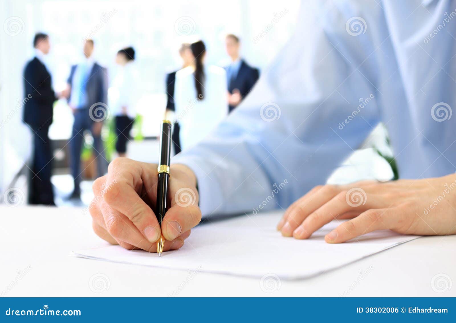 Hands writing on a paper stock photo. Image of document - 38302006