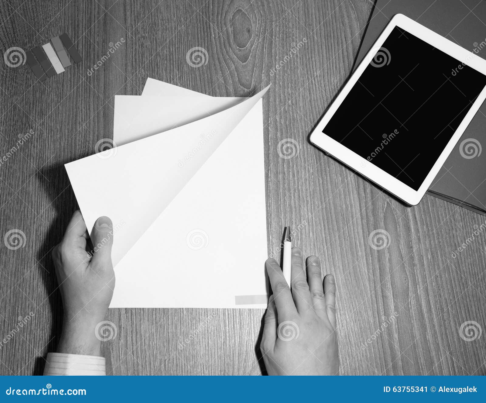 Hands writing on a paper stock image. Image of hand, paper - 63755341