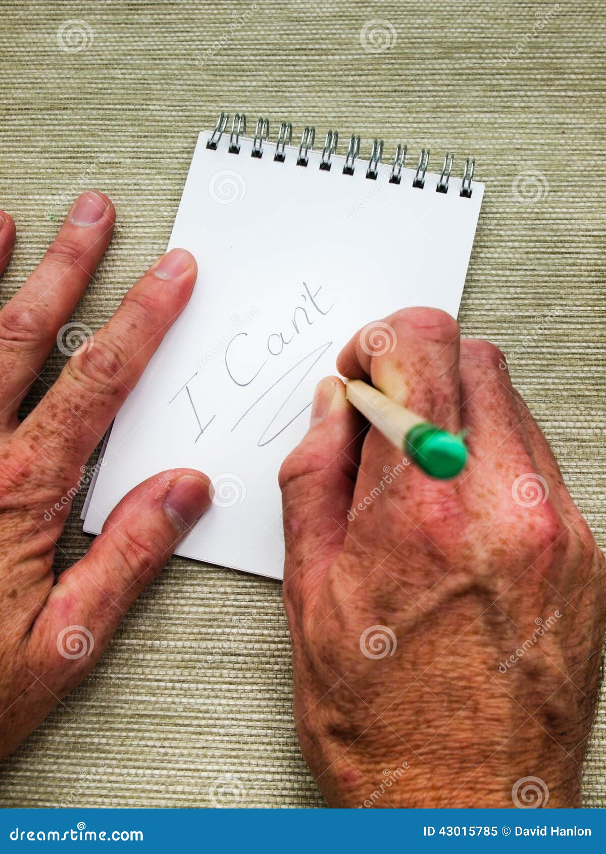 Hands Writing the Word Can T Stock Image - Image of capitals, attidude ...