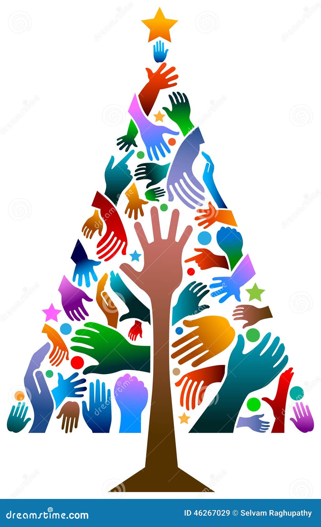 Hands xmass tree stock vector. Illustration of branch - 46267029