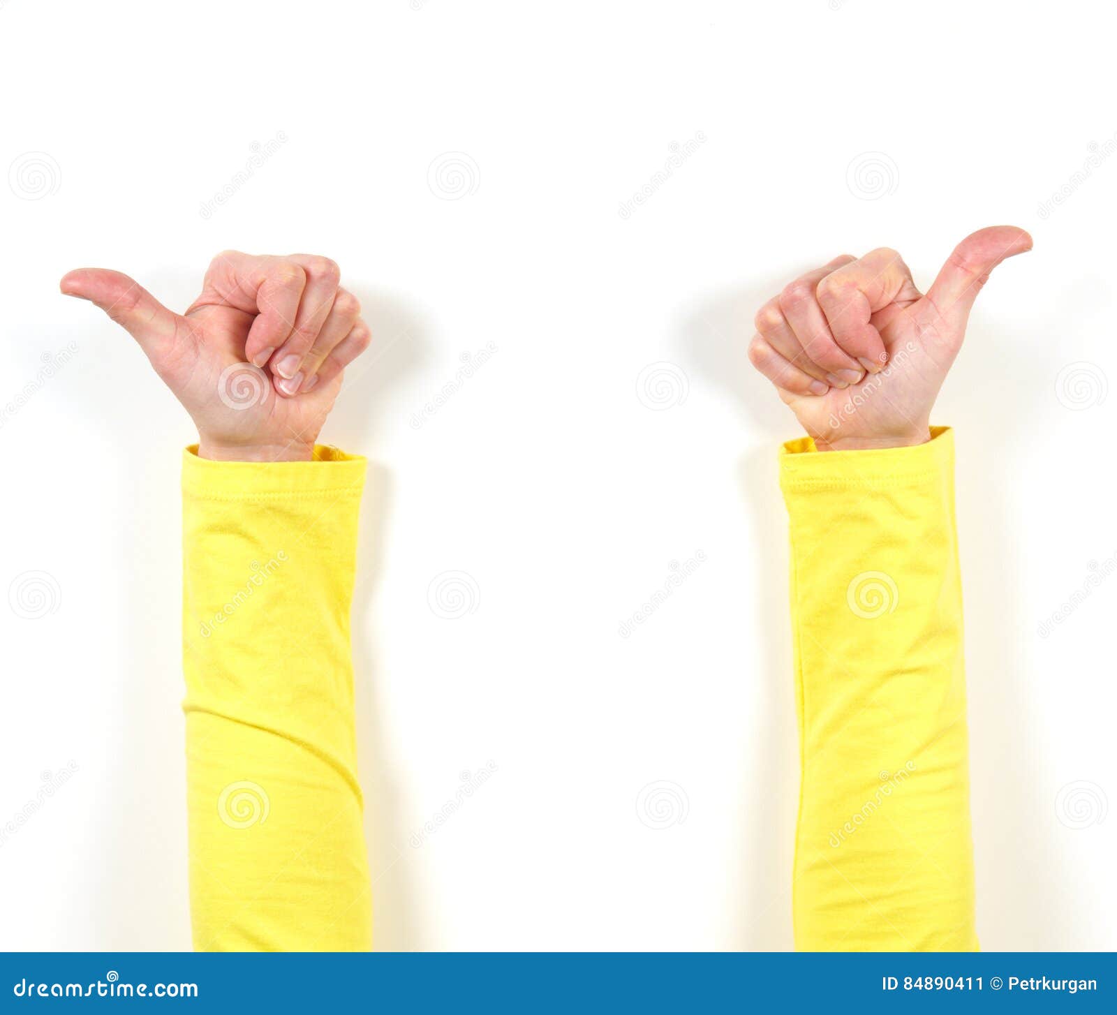 Hands in Yellow Jacket and Gestures. Ok Stock Image - Image of person ...