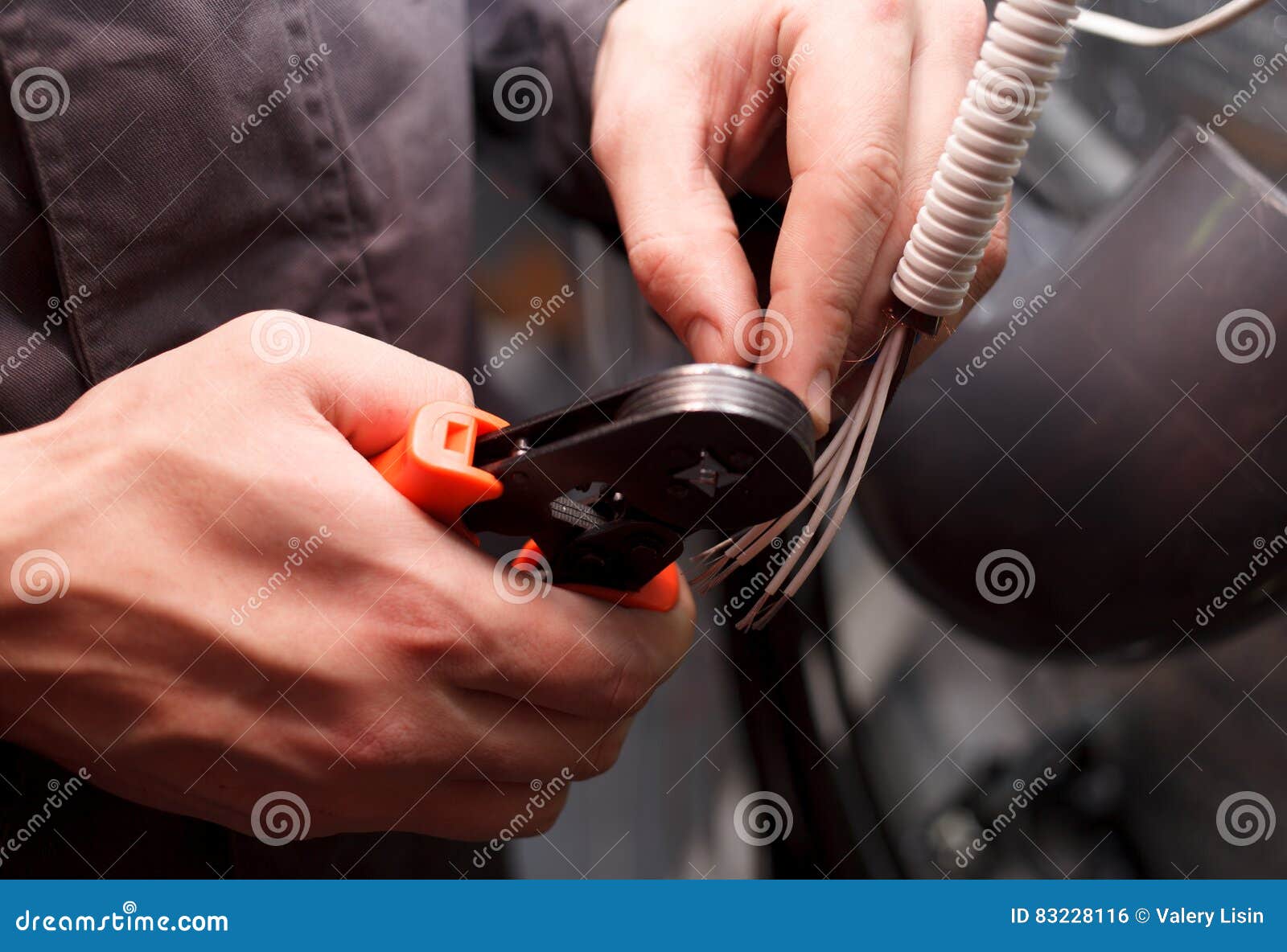 Hands of Young Electrician. Stock Photo - Image of bared, engineer ...