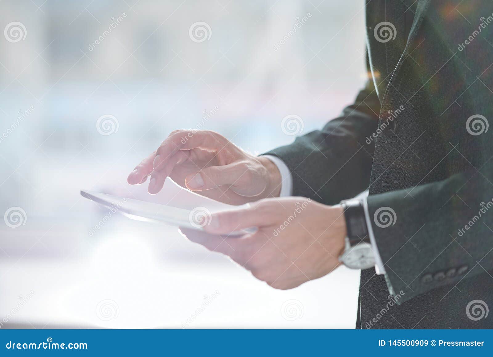 Scrolling in touchpad stock image. Image of employee - 145500909