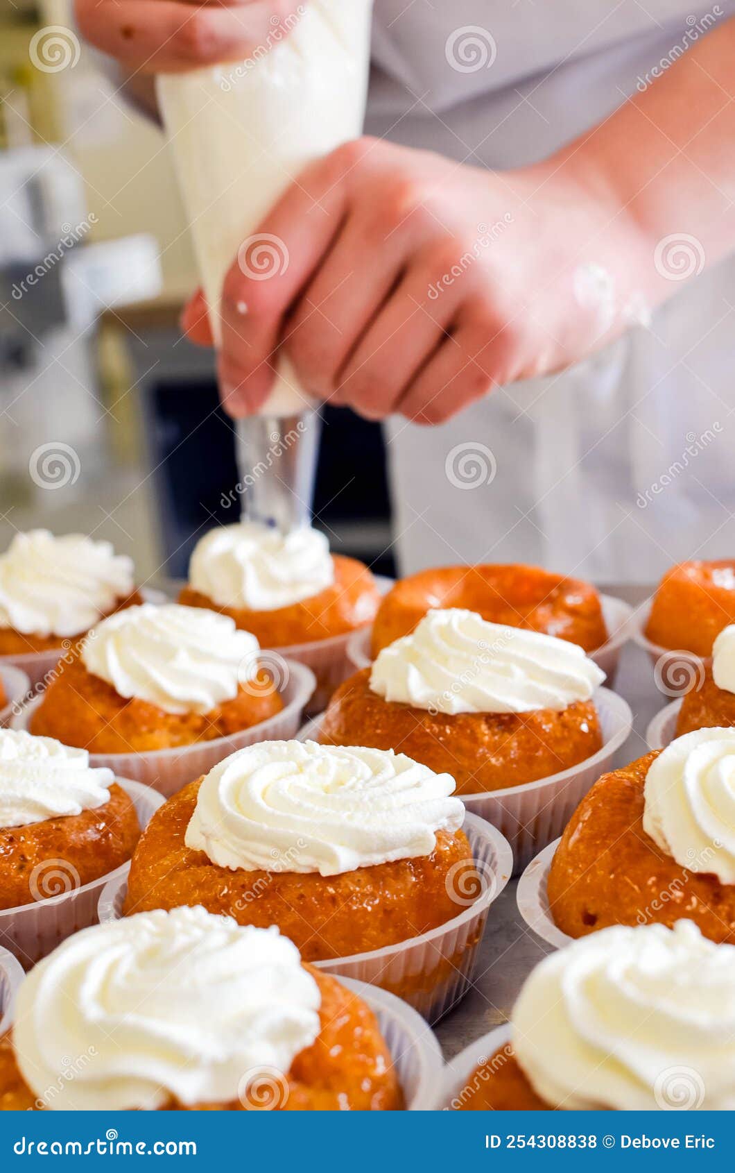 Hands of a Young Female Pastry Chef Making Rum Baba Stock Photo - Image ...