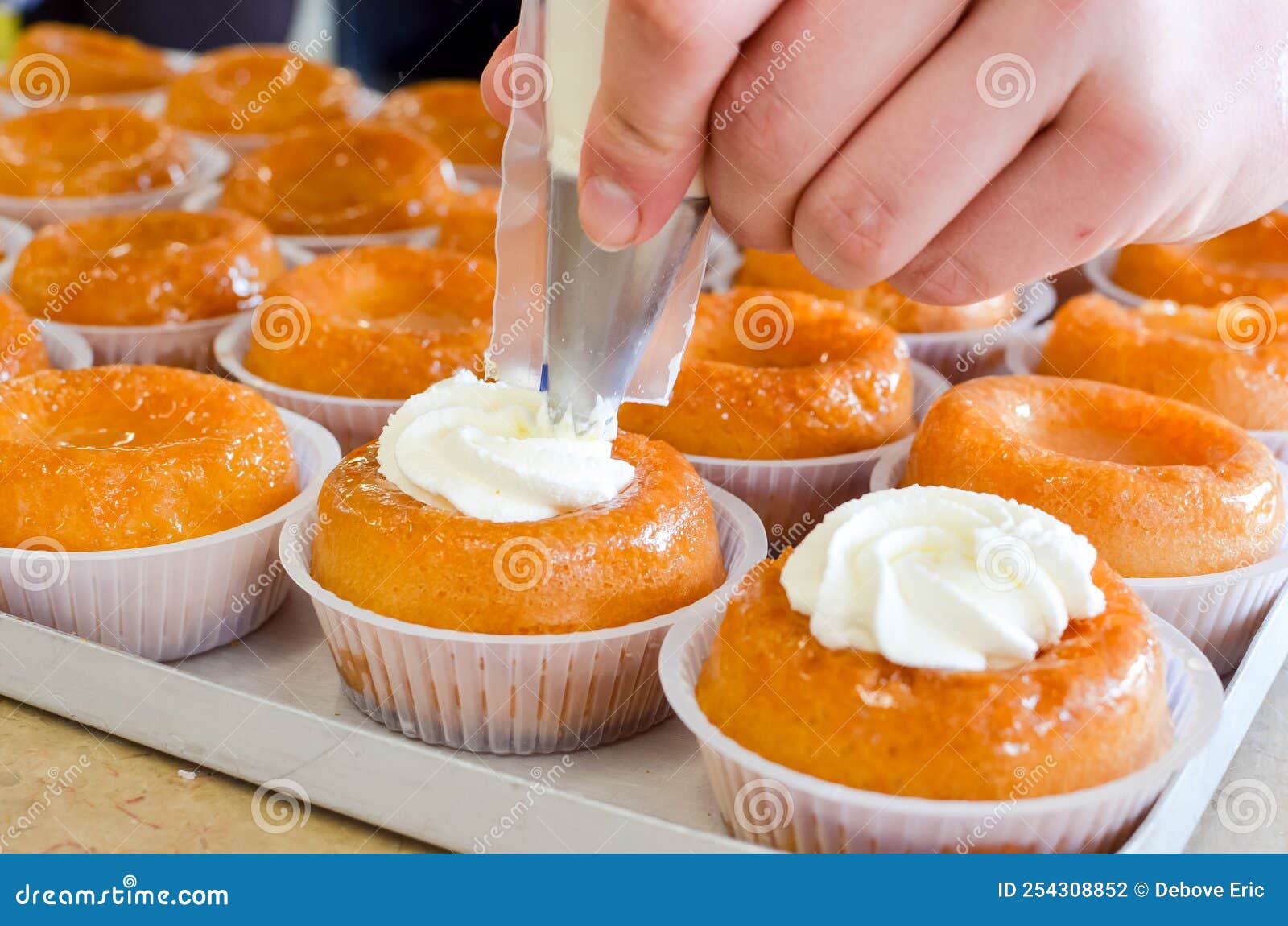 Hands of a Young Female Pastry Chef Making Rum Baba Stock Photo - Image ...