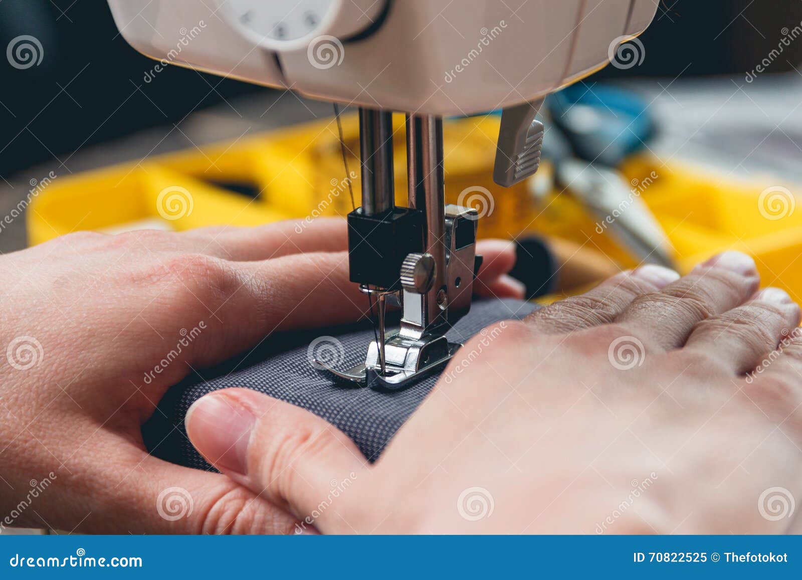 Hands of Young Girl on Sewing Machine Stock Image - Image of fashion ...