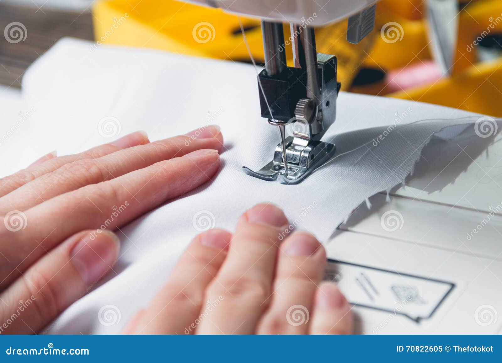 Hands of Young Girl on Sewing Machine Stock Image - Image of industry ...