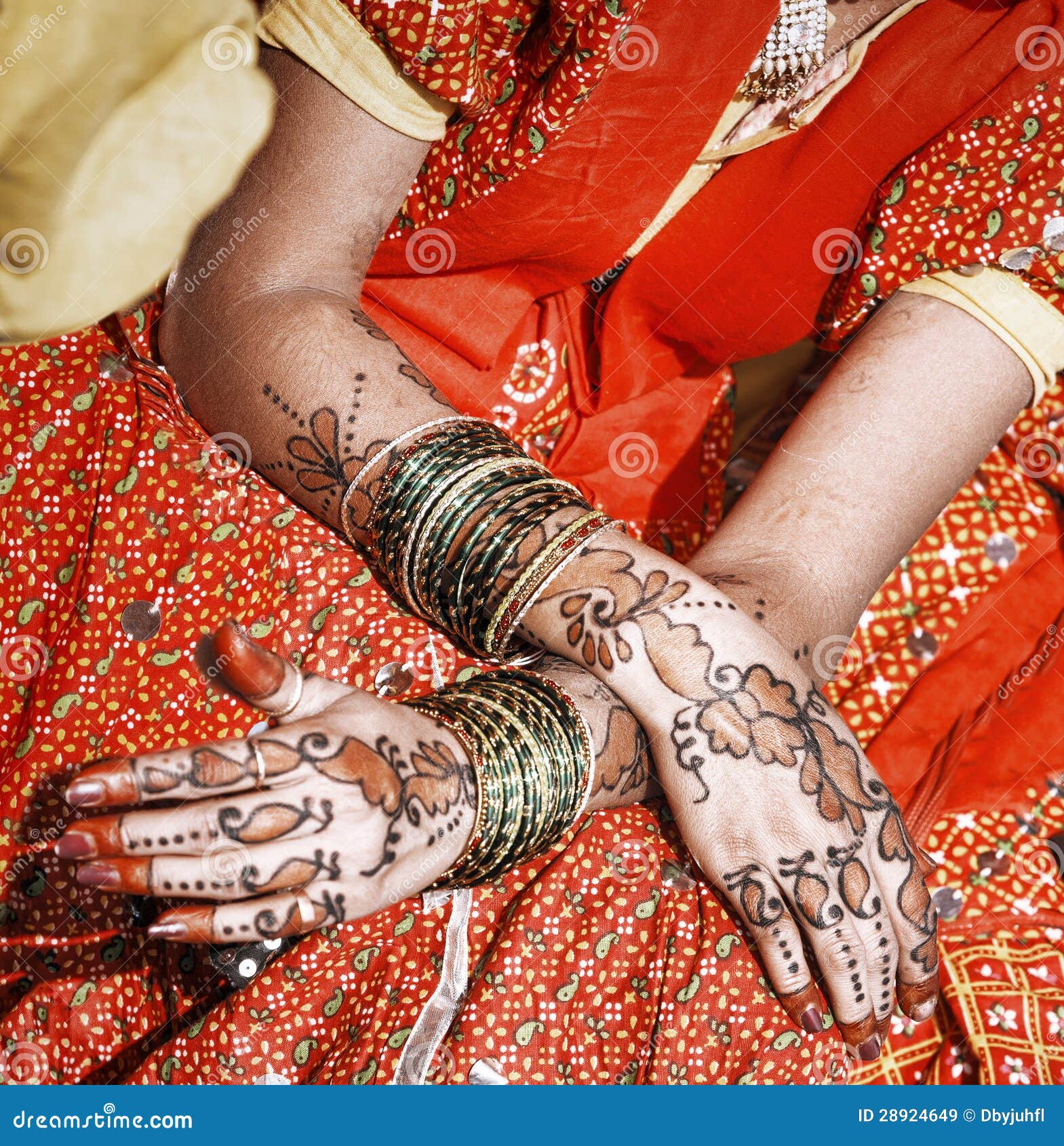 Hands of a Young Indian Woman. Stock Image - Image of indian, drawing ...