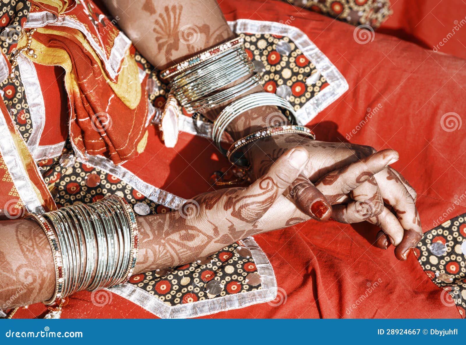 Hands of a Young Indian Woman. Stock Image - Image of decorate, fingers ...