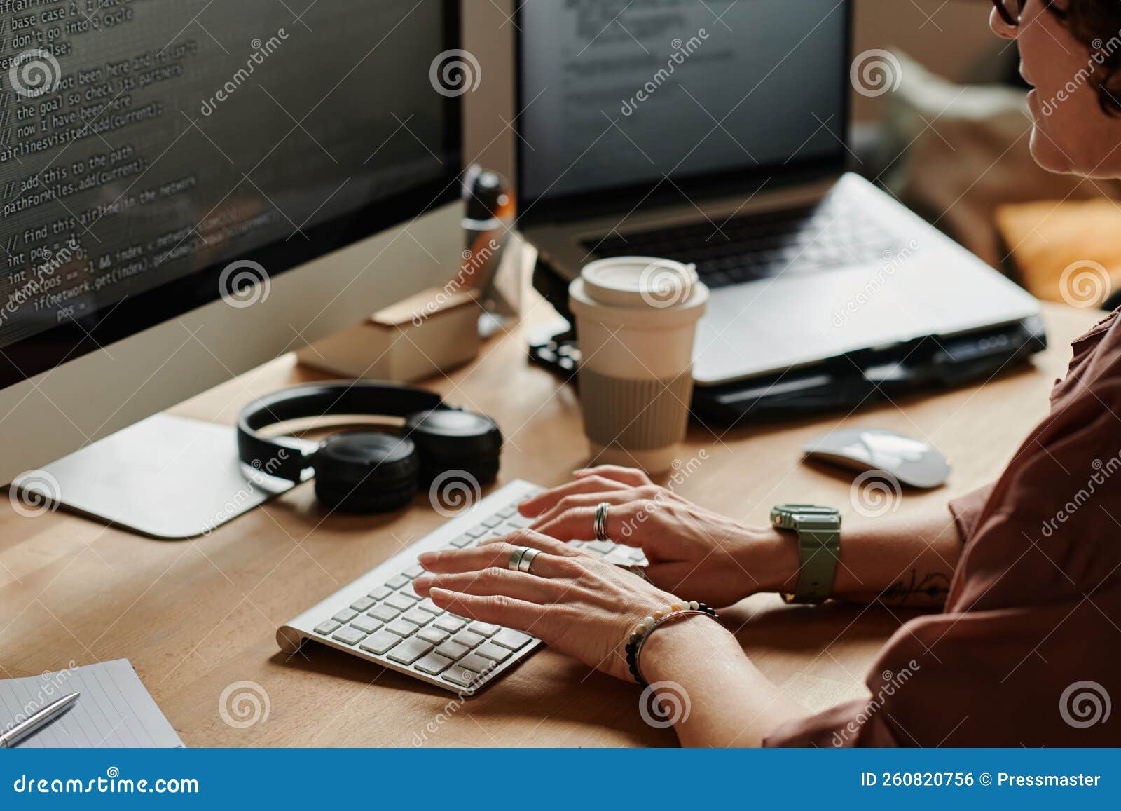 Hands of Young Programmer Touching Keys of Computer Keypad Stock Photo - Image of code, type ...