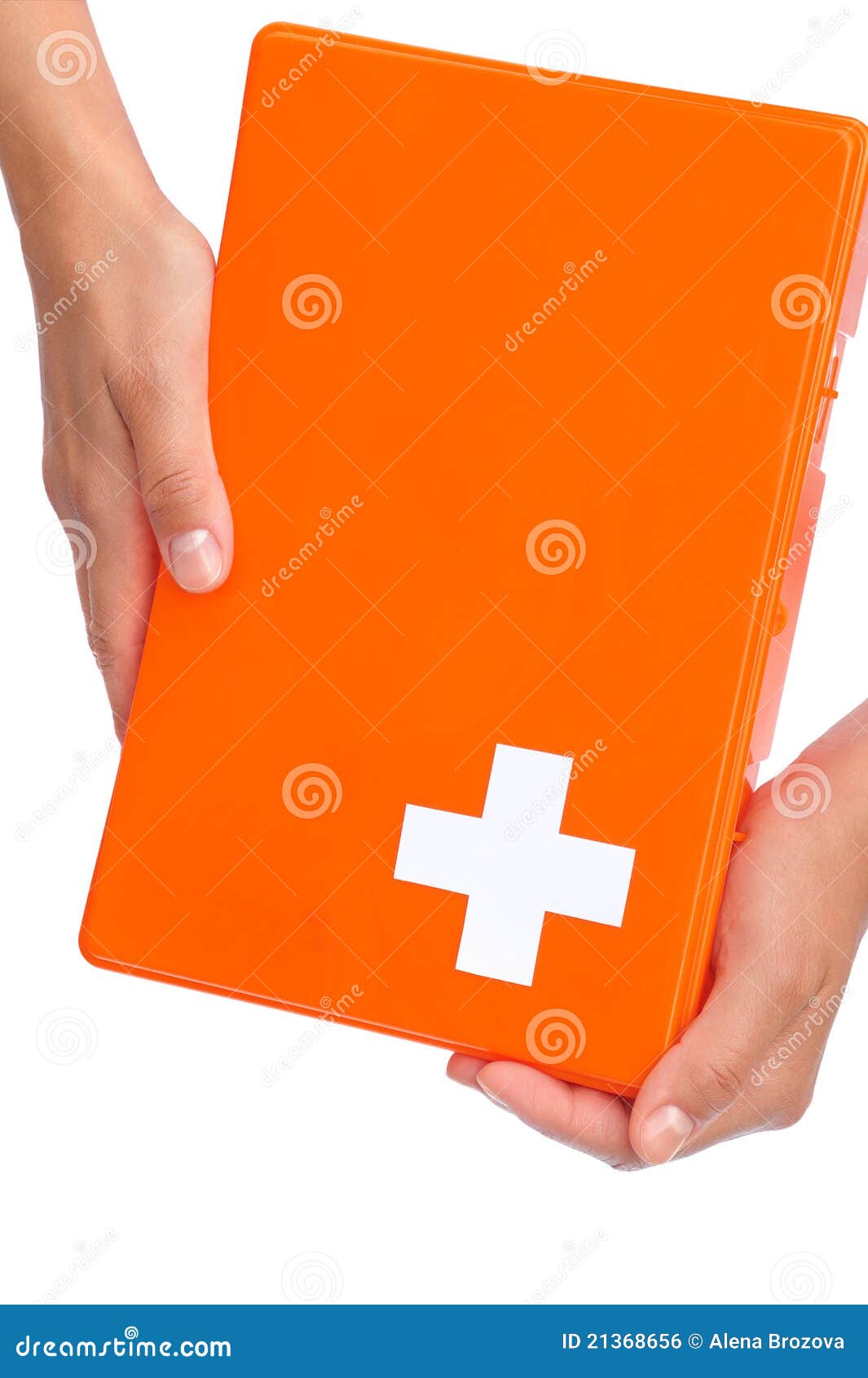 Hands of Young Woman Holding First Aid Kit Stock Photo - Image of color ...
