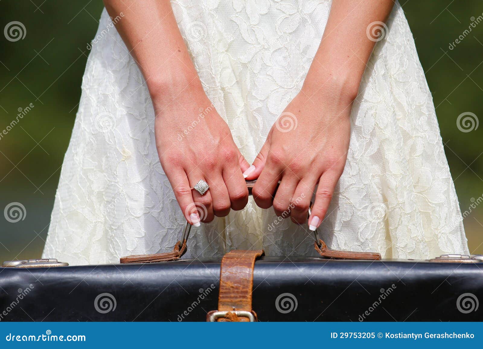 Hands of a Woman with a Suitcase Stock Image - Image of adult, female ...