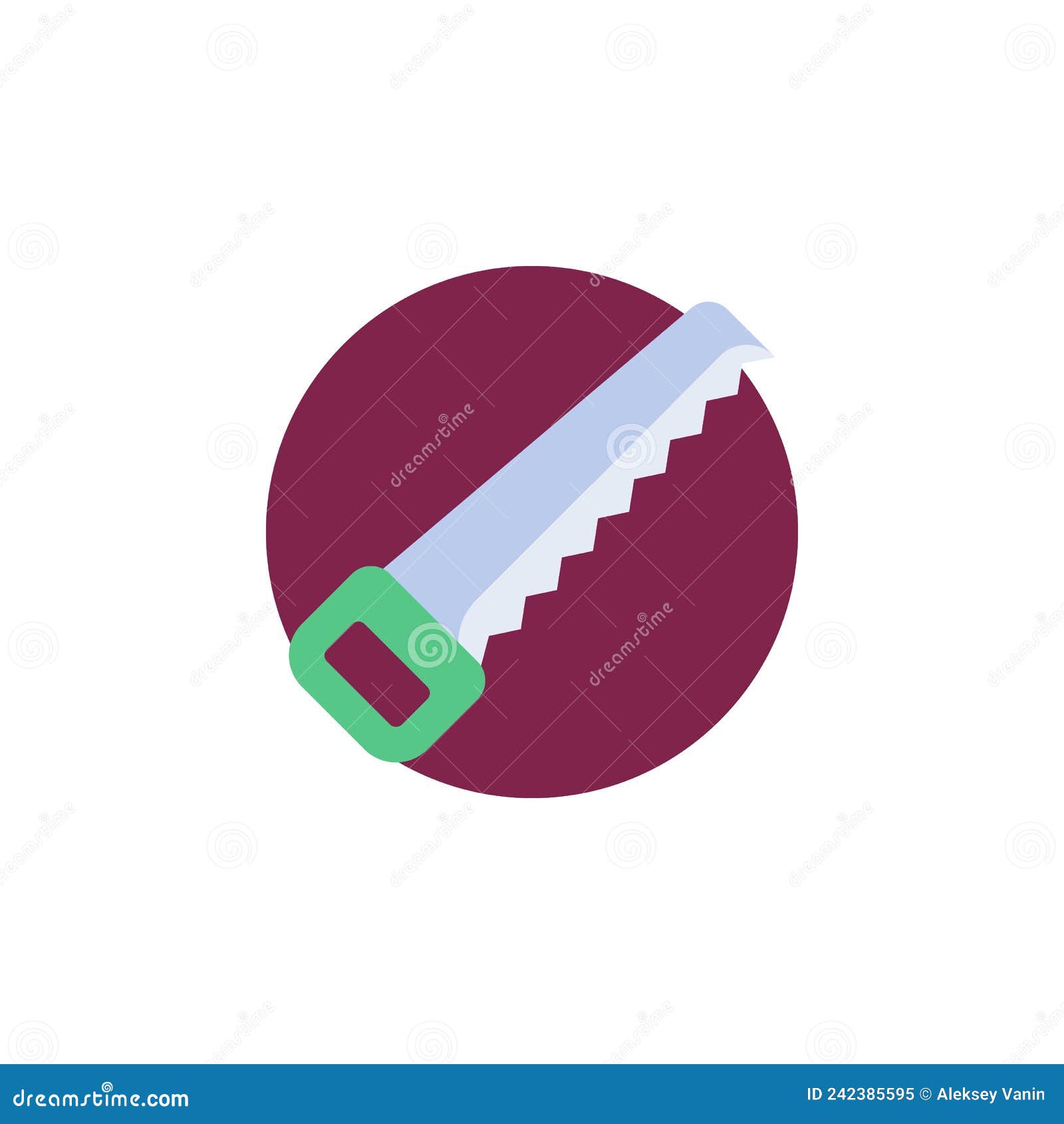 Handsaw, saw flat icon stock vector. Illustration of tool - 242385595