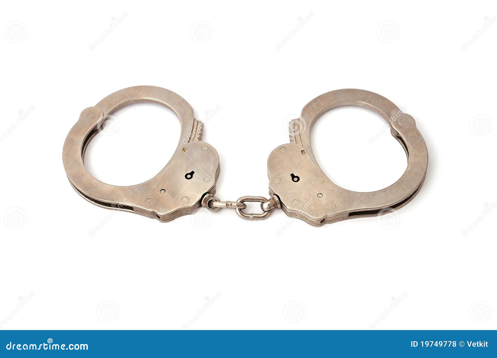 Handschellen stockfoto. Bild von mühe, gesetz, silber - 19749778