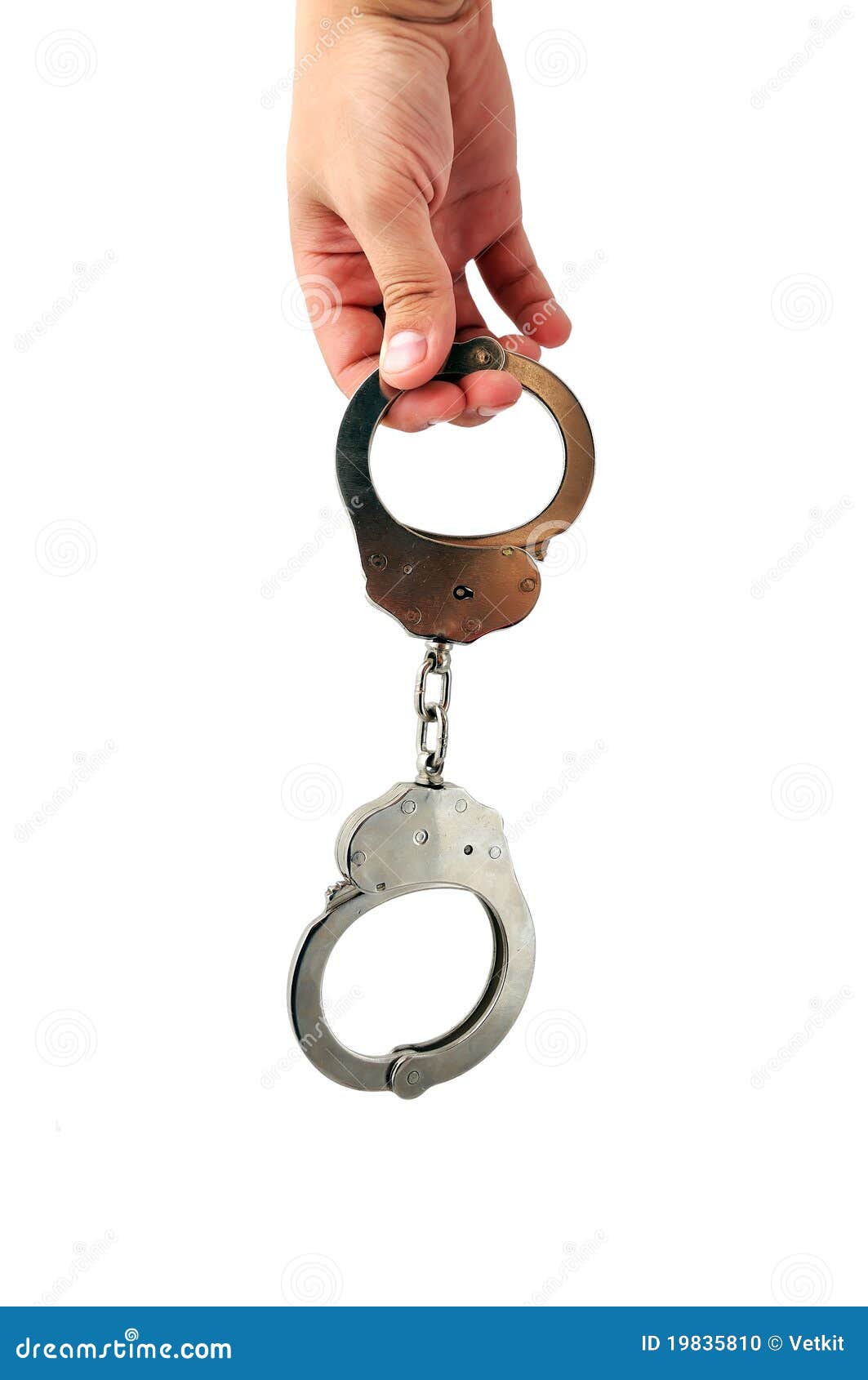 Handschellen stockfoto. Bild von verdächtiger, eisen - 19835810