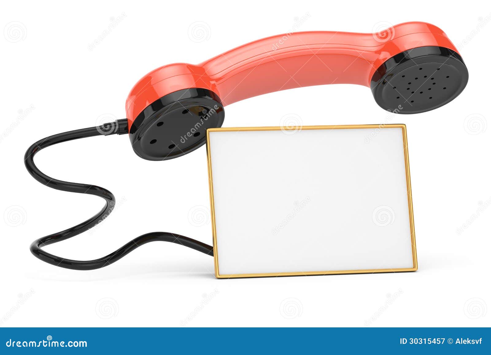 Handset with Blank Calling Card Stock Illustration - Illustration of ...