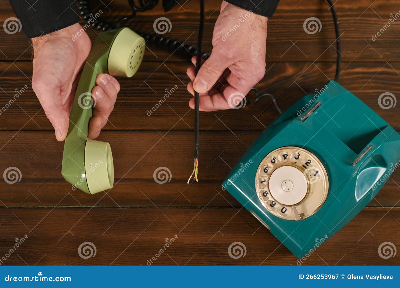 The Handset and the Broken Wire of the Landline Phone. the Concept of ...