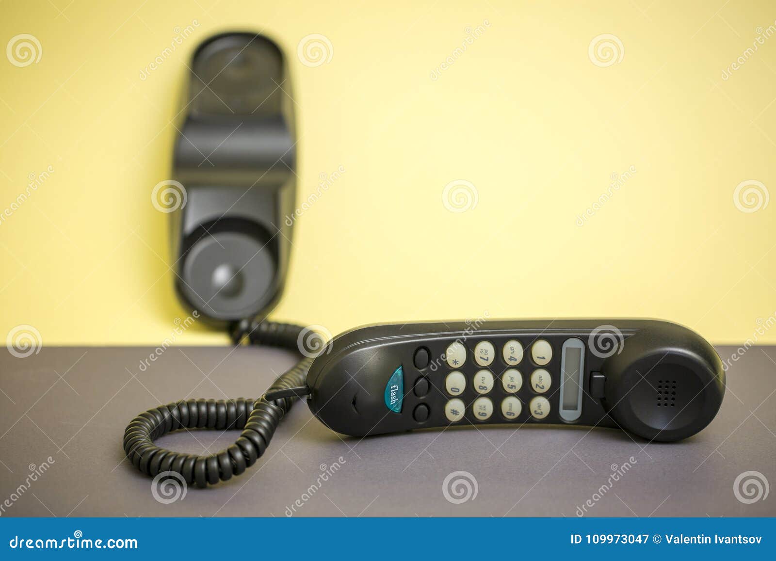 Handset and Fixed Telephone with Tone Dialing. Stock Image - Image of ...