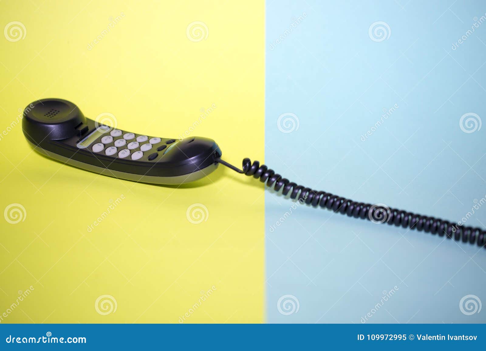 Handset and Fixed Telephone with Tone Dialing. Stock Image - Image of ...