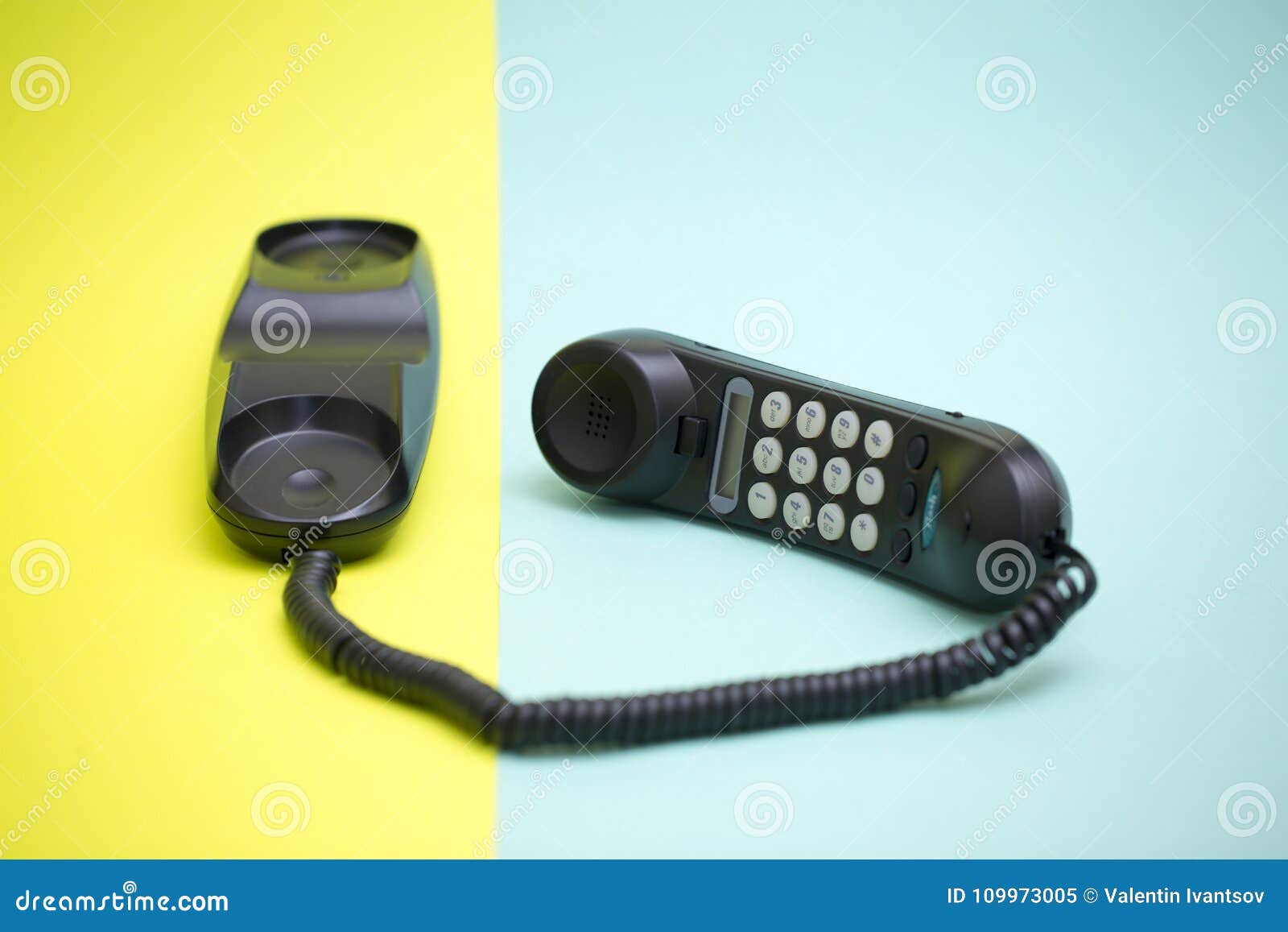 Handset and Fixed Telephone with Tone Dialing. Stock Image - Image of ...