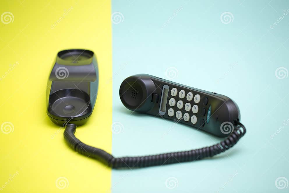 Handset and Fixed Telephone with Tone Dialing. Stock Image - Image of ...