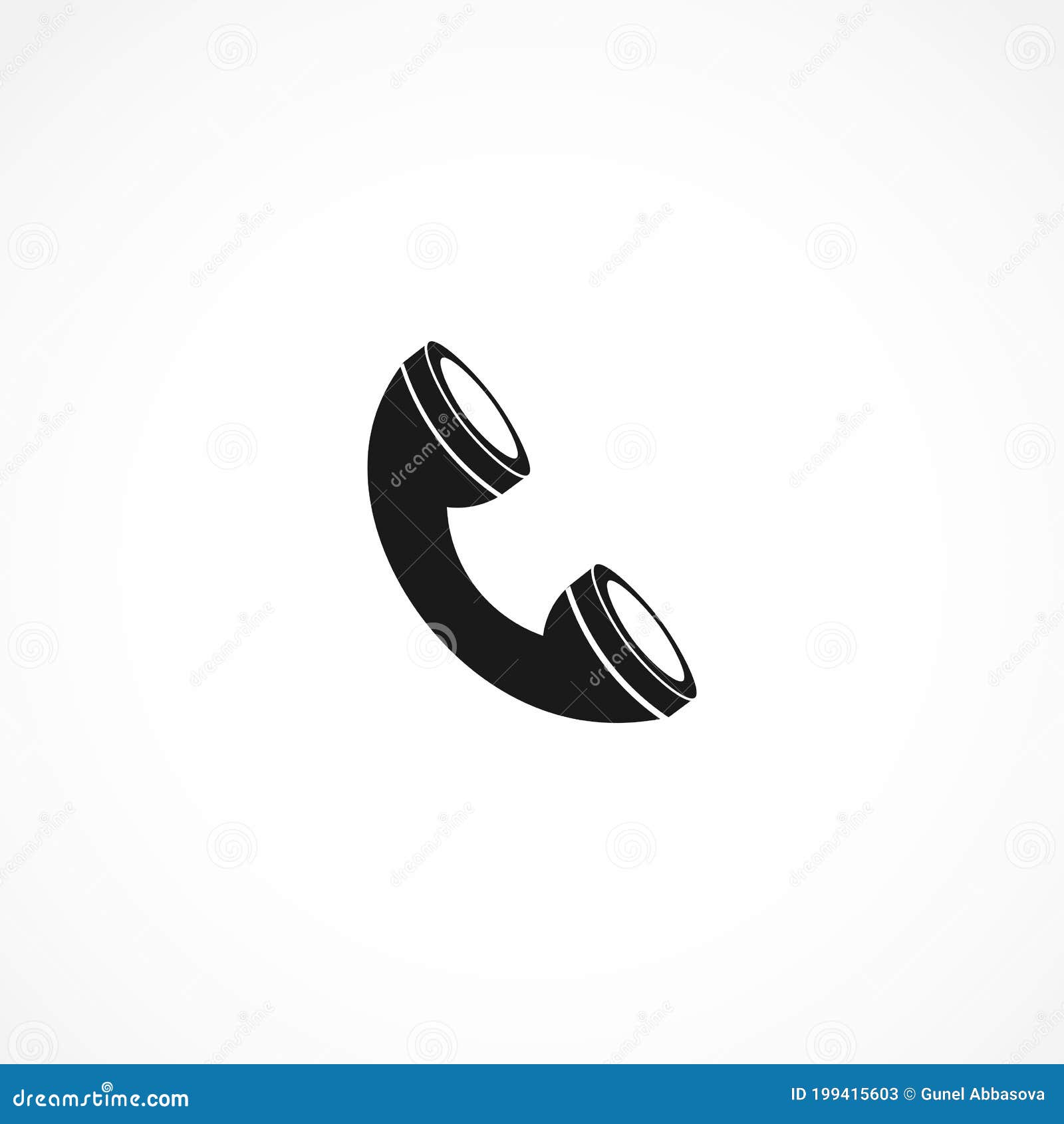 Handset Icon. Phone Isolated Solid Icon Stock Vector - Illustration of ...