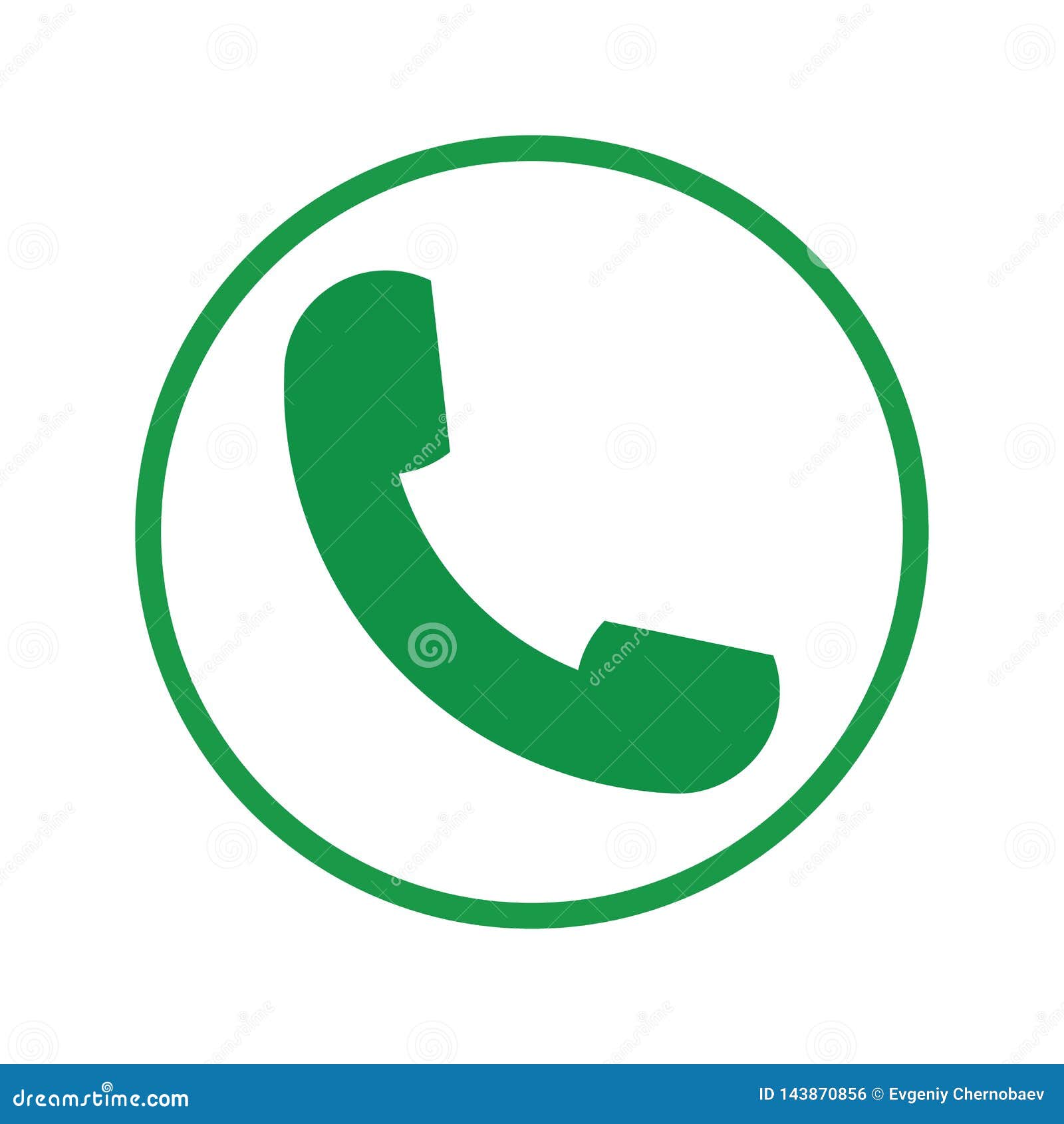 Handset Phone in Circle Icon. Phone Support Icon Vector Eps10. Stock ...