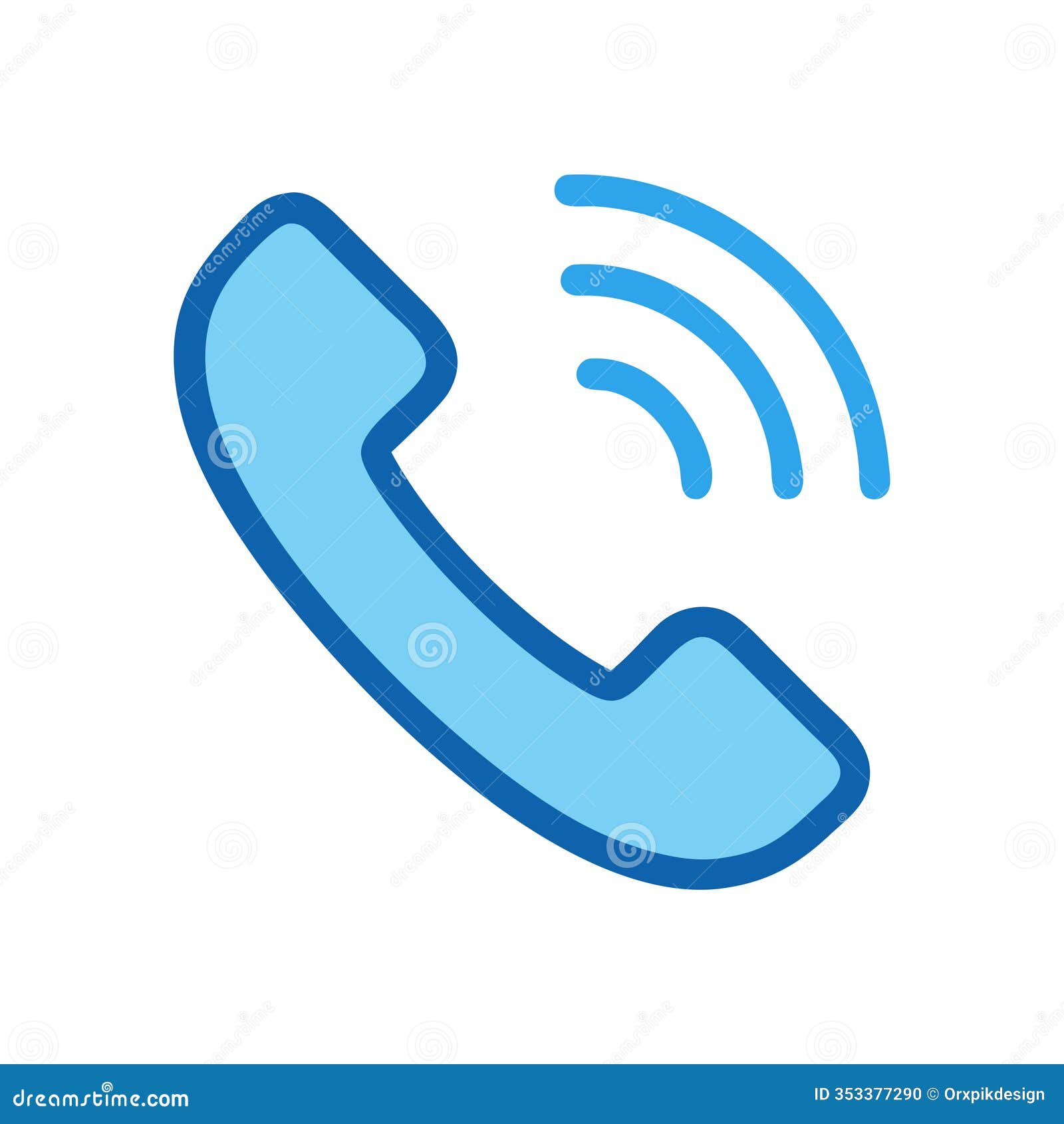 Handset Phone Icon for Telecommunication Stock Illustration ...