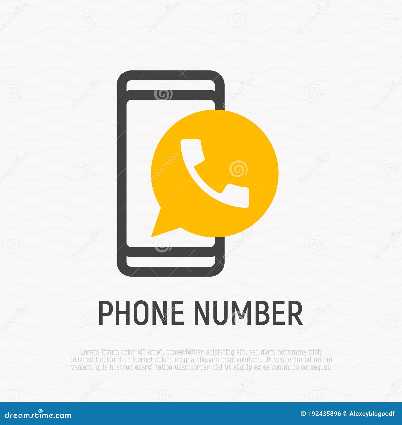 Handset in Speech Bubble on Smartphone Screen. Phone Number Symbol ...