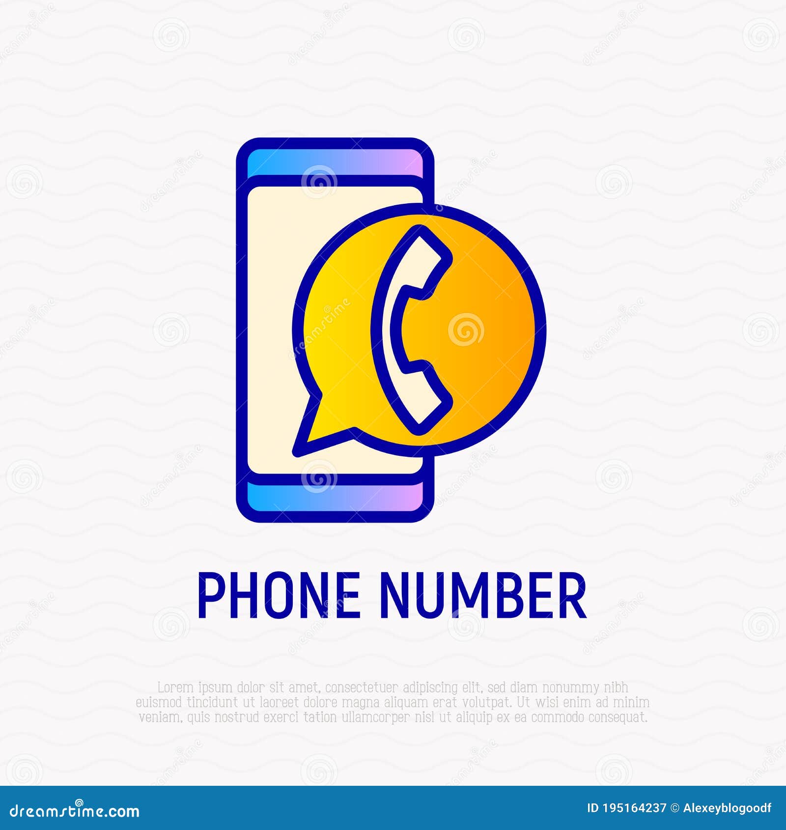 Handset in Speech Bubble on Smartphone Screen. Phone Number Symbol ...